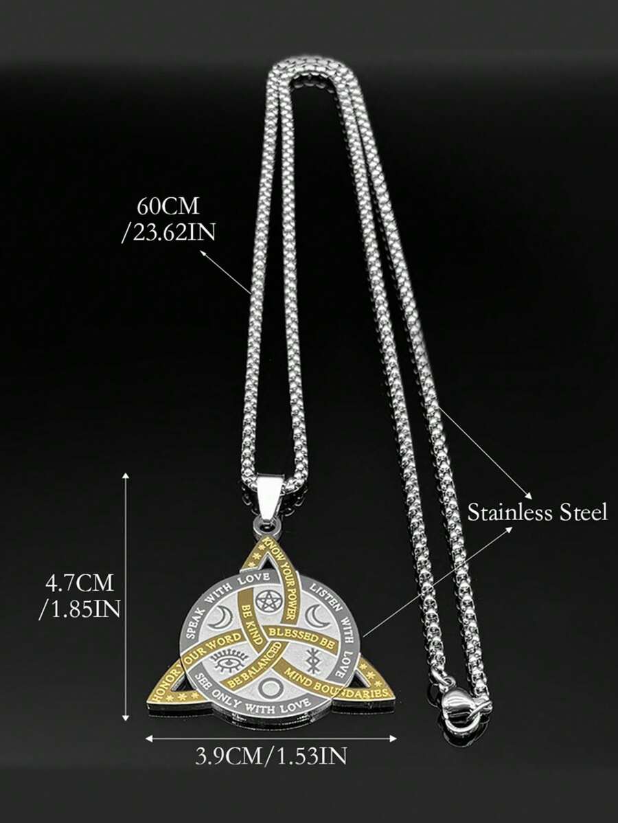Gold Silver Stainless Steel Nordic Odin Runes Irish Celtic Trinity Knot ...