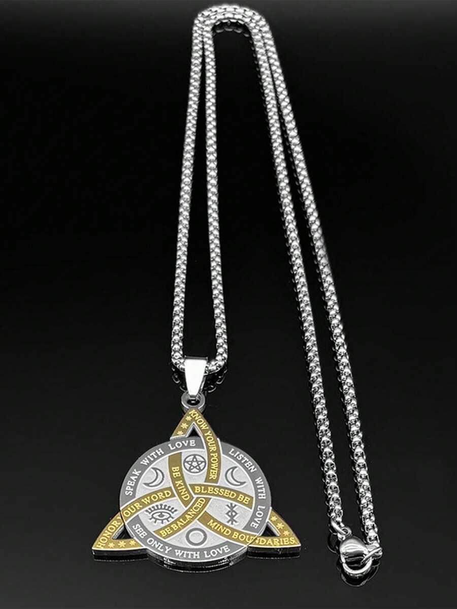 Gold Silver Stainless Steel Nordic Odin Runes Irish Celtic Trinity Knot ...