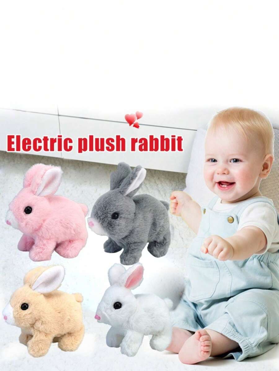 Plush Toy Rabbit Electric Bunny For Kids To Walk And Jump Easter ...