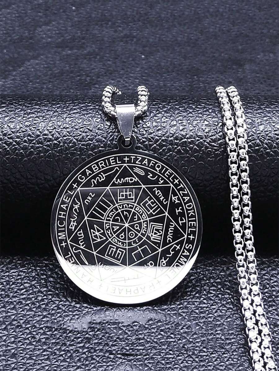 Seven Archangel Amulet Stainless Steel Gold/Silver/Black Necklace Men's ...