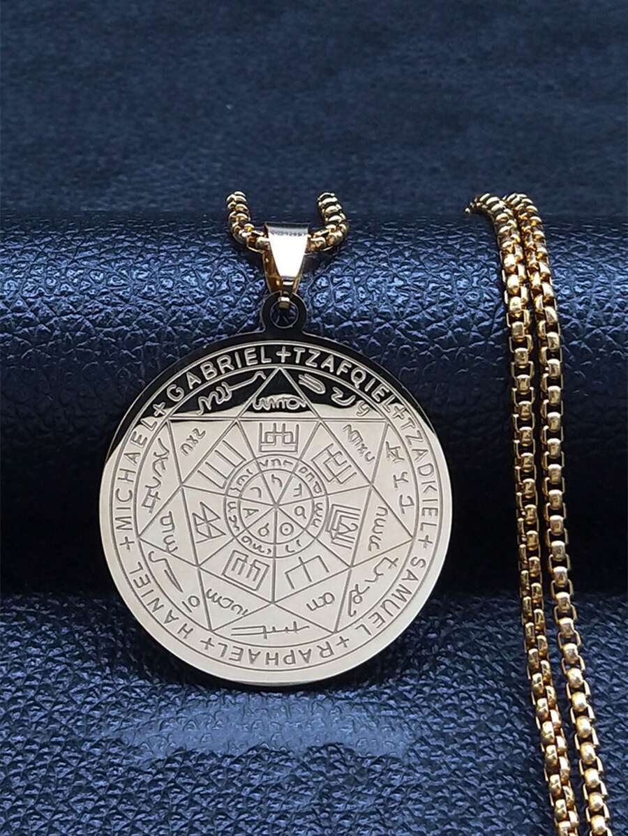 Seven Archangel Amulet Stainless Steel Gold/Silver/Black Necklace Men's ...