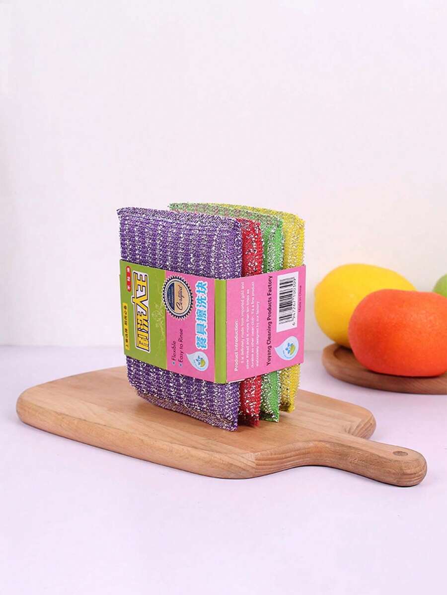 4 Pcs Sponge Eraser Magic Eraser Kitchen Dishwashing Sponge Steel Wire ...