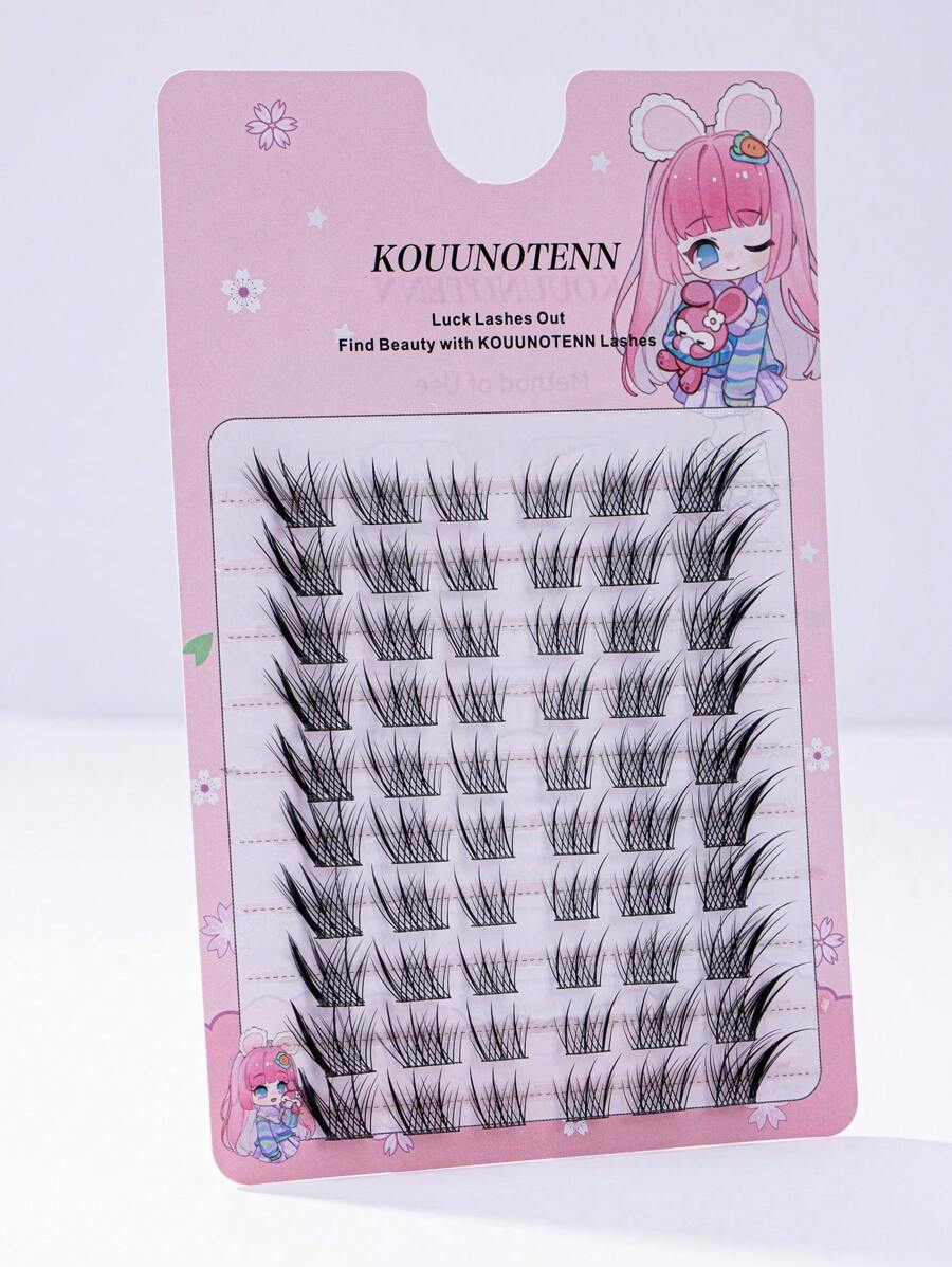 10 Rows Fox Eye Effect Winged False Eyelashes, Reusable DIY Thick ...