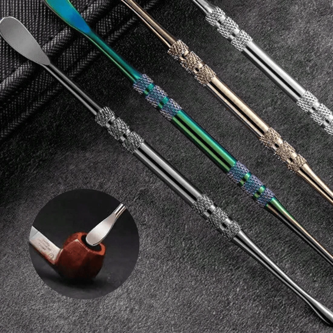 Stainless Steel Colorful Titanium Plating Double Head Tobacco Tamper ...