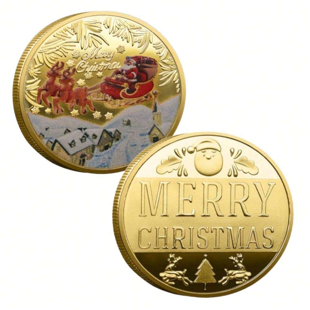 Christmas Santa Claus Sled Santa Claus Brings Good Luck Challenge Coin ...