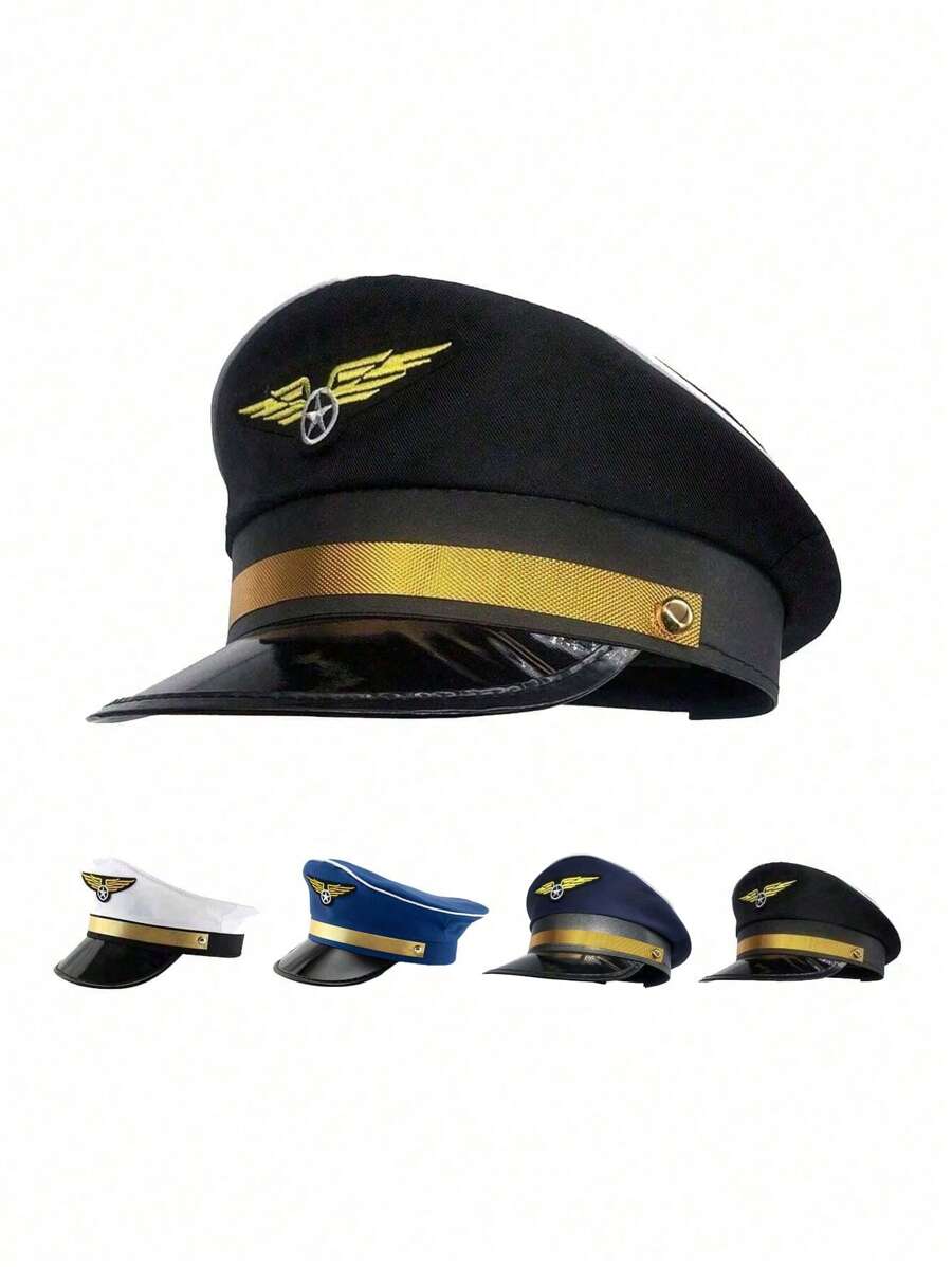 1pc Airline Pilot Cap, Uniform Cap, Cosplay Stewardess Costume Hat ...