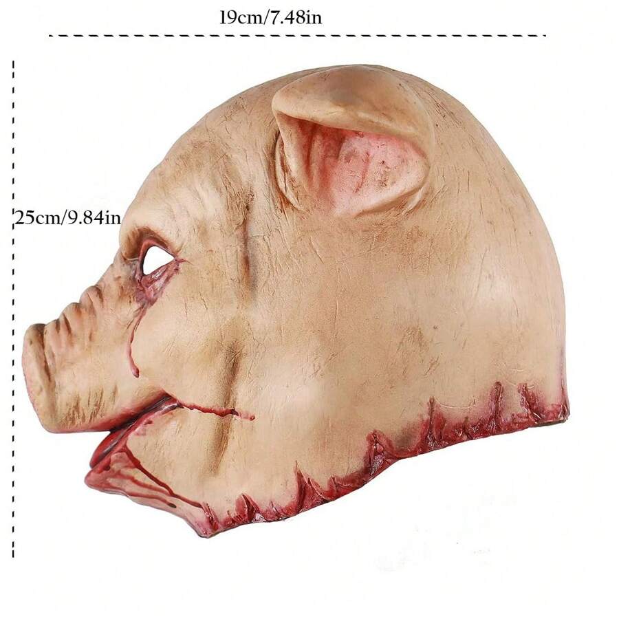 Halloween Scary Pig Mask Creepy Butcher Costume Horror Animal Face ...