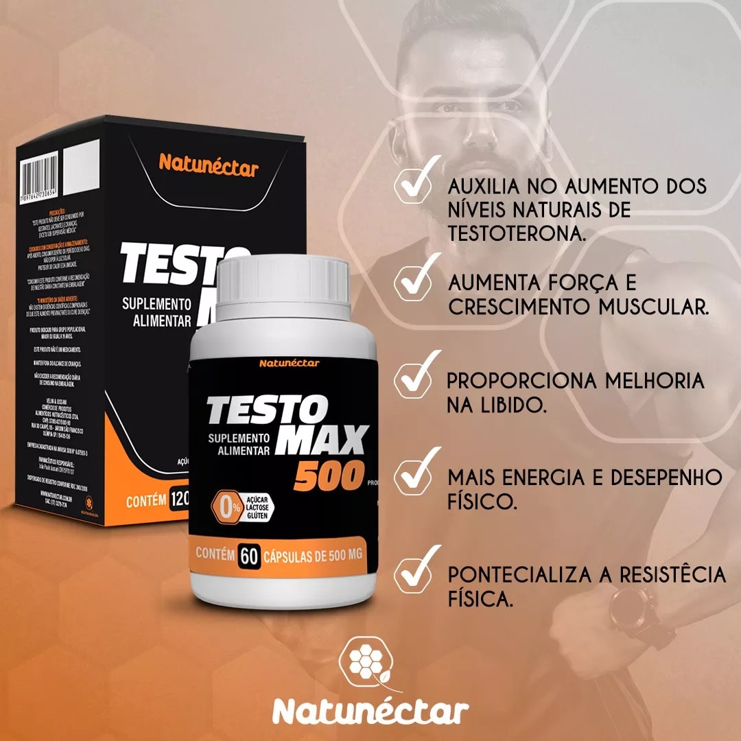 Natunectar KIT 3 TestoMax 60 Capsules 500mg-Helps Increase Libido ...