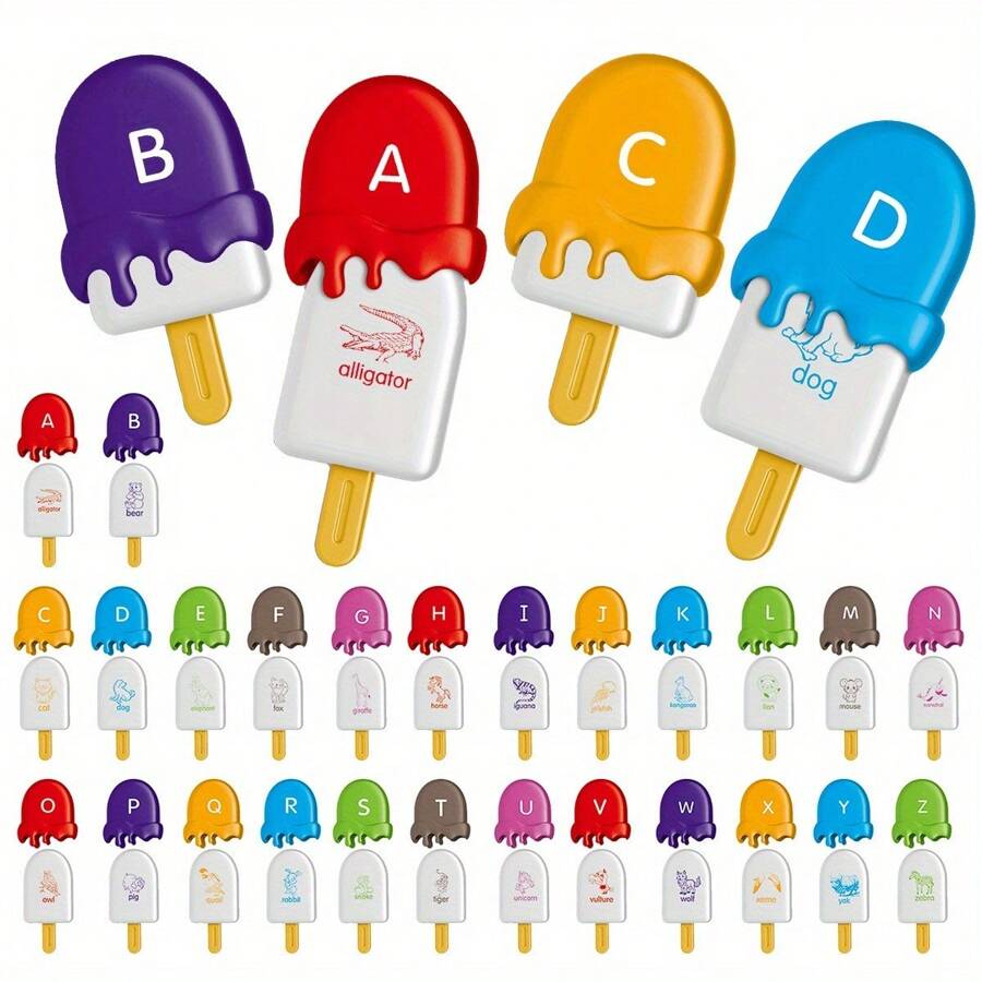 Ice Cream Alphabet Matching Sorting Toy, Cultivate Letter Recognition ...