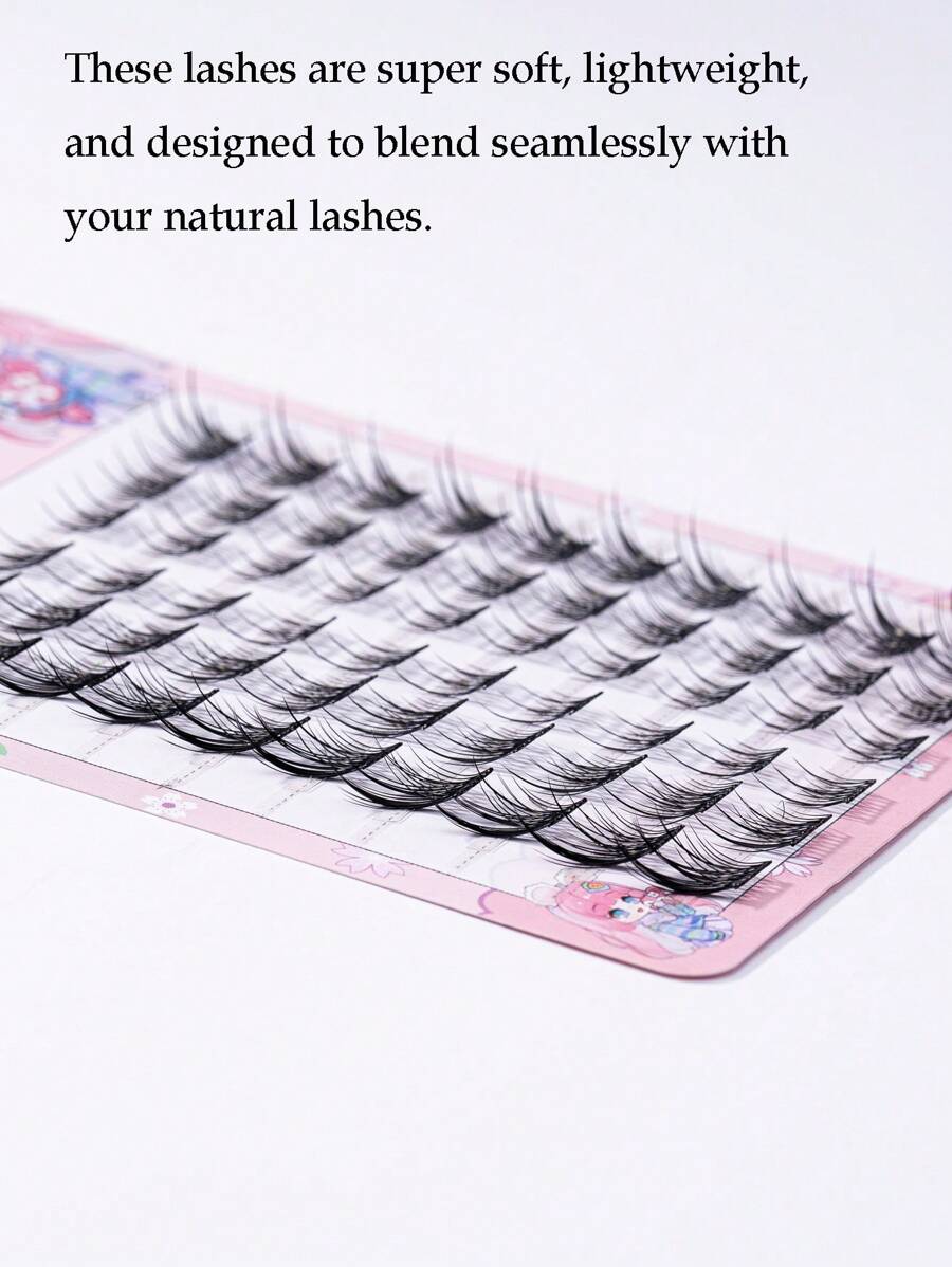 10 Rows Fox Eye Effect Winged False Eyelashes, Reusable DIY Thick ...