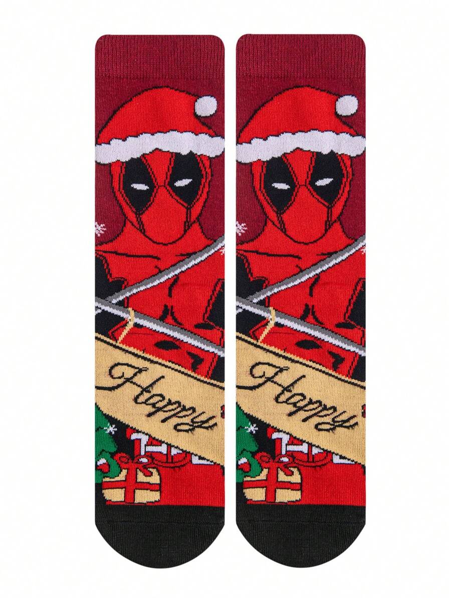 Disney 1 Pair Super Hero Deadpool Cartoon Socks, Novelty Socks With ...