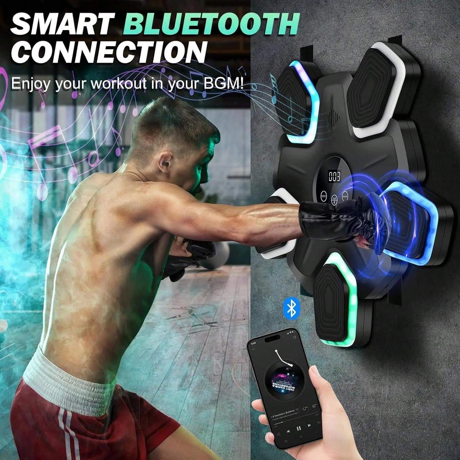Máquina de boxeo para el hogar con música Bluetooth, equipo de fitness ...