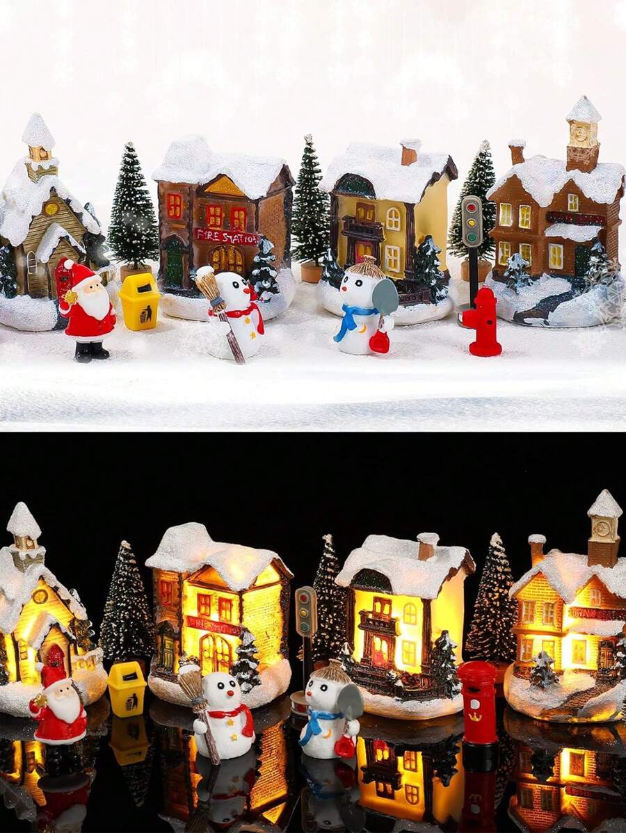 Decoration Poly Resin Miniature House With Lights, Home Decoration ...