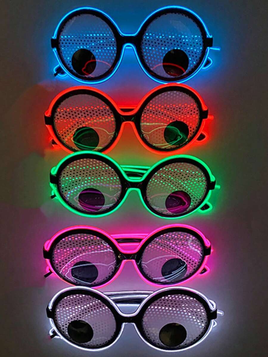 1 Pair Includes Battery Operated Cool Blinking LED Eyes Glasses ...