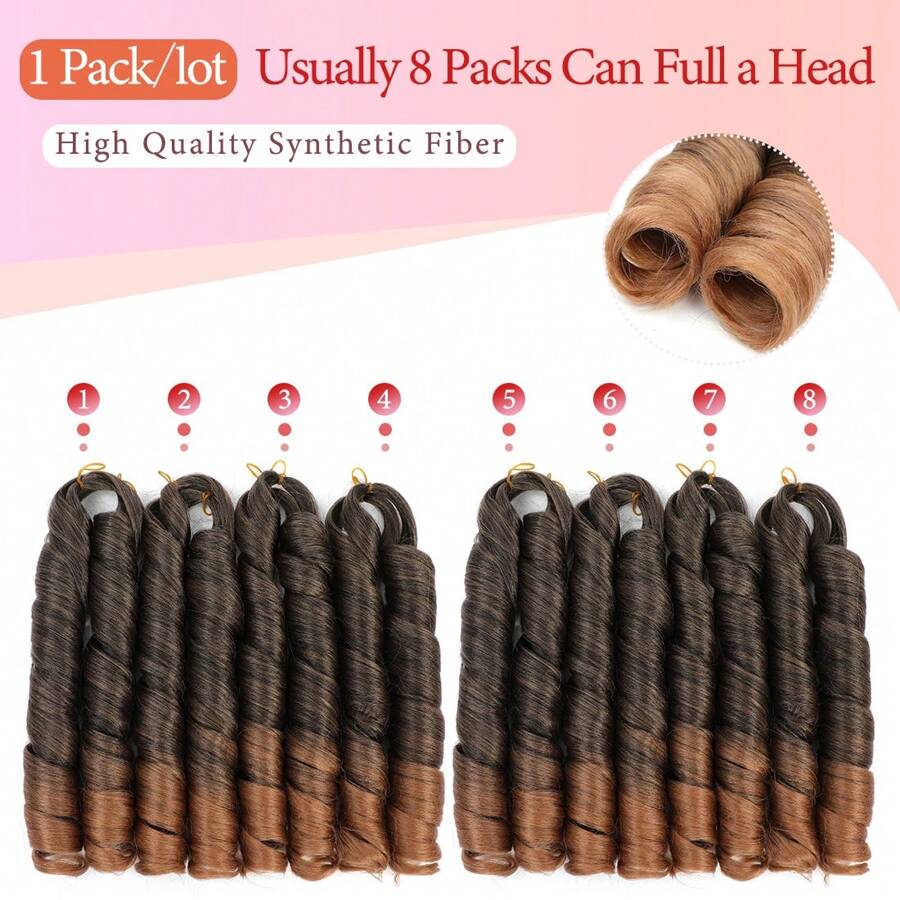 1 Pack 24 Inch French Curl Braiding Hair Ombre Brown French Curls Box ...