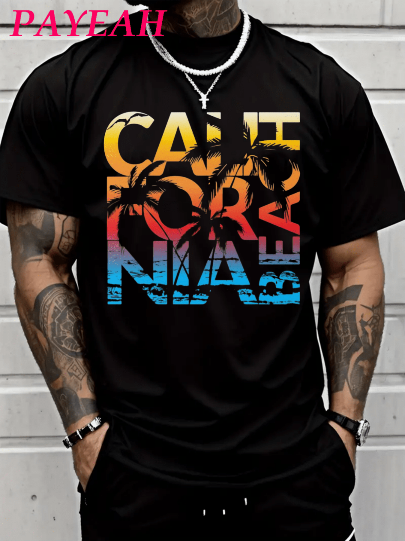 PAYEAH Malibu Beach California T-Shirt (Single Piece)100% Cotton 220g ...