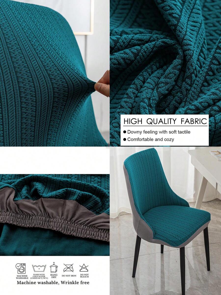 1pc Short Armrest High Back Chair Cover, Modern Velet High Back Short ...