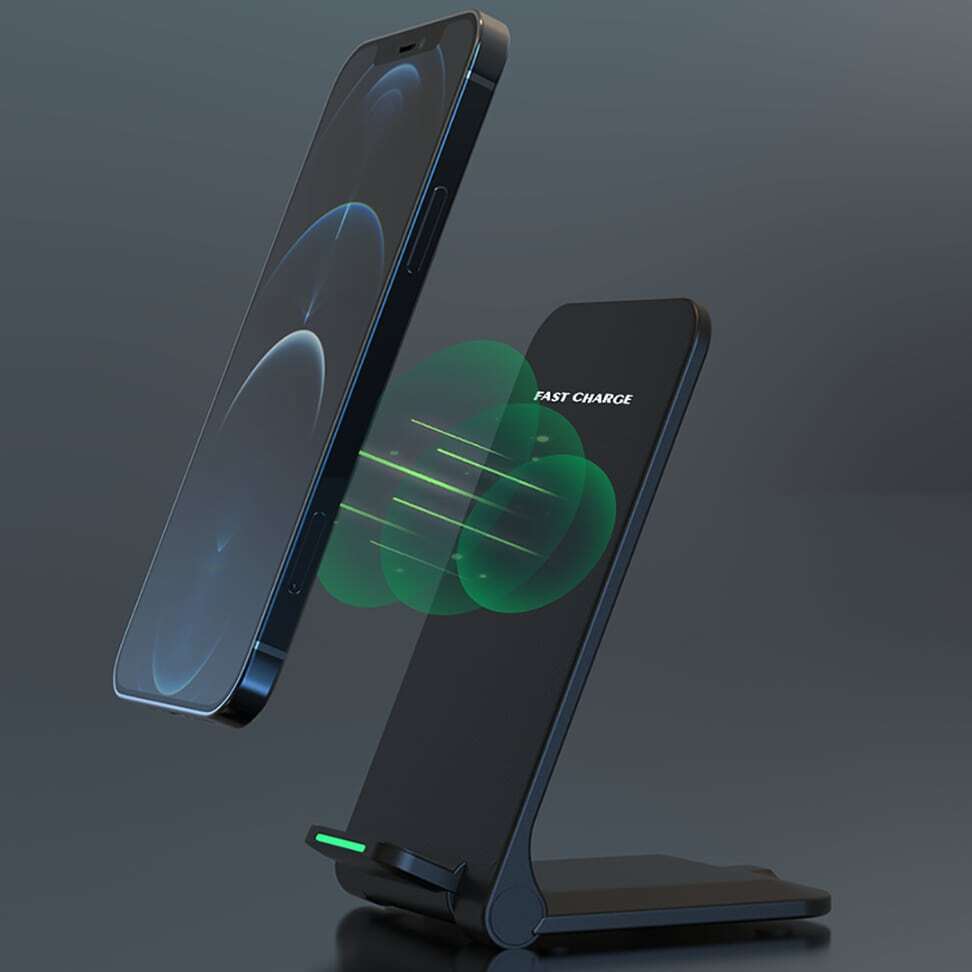Fast Charging Stand, Dual-Coil Wireless Charger, Compatible With IPhone ...