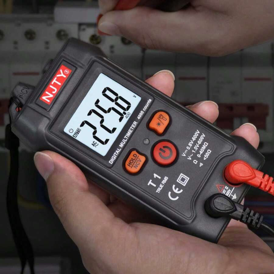NJTY T1 Smart Mini Digital Multimeter, True 4000 Counts Voltmeter Auto ...