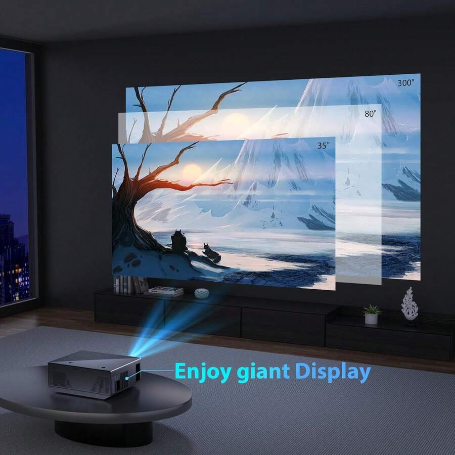 16000L WiFi Bluetooth Mini Projector, Native Full HD 1080P, Portable ...