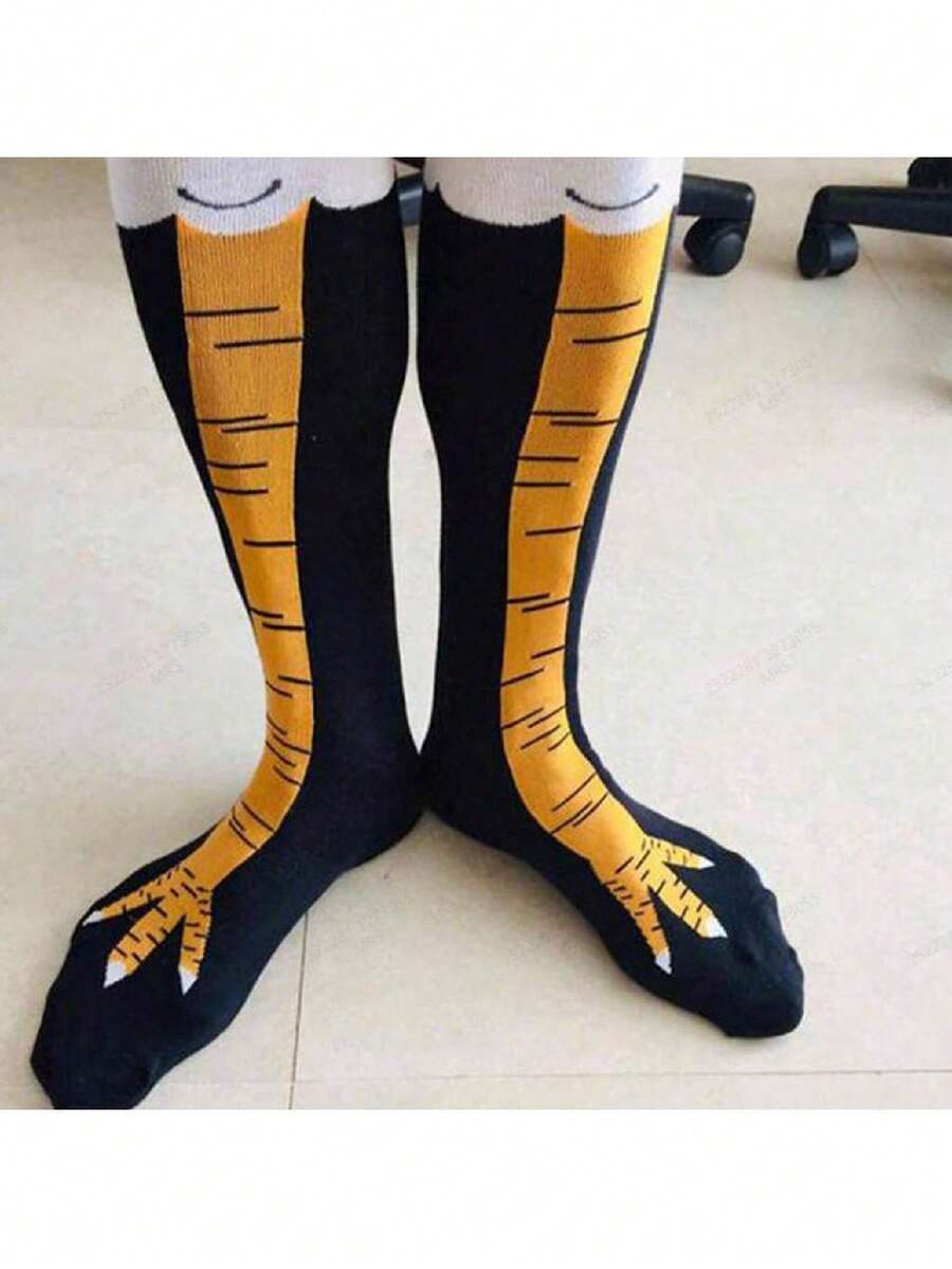 2pcs Chicken Claw Pattern Thigh High Socks, Fun And Comfortable Over ...