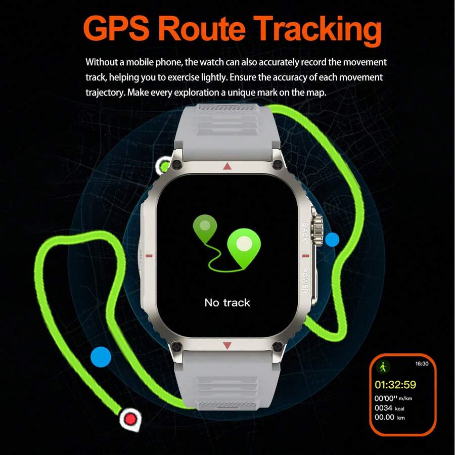 SACOSDING 2024 Novo Relógio Inteligente GPS para Homens Mulheres NFC Bluetooth Chamada Pressão ...