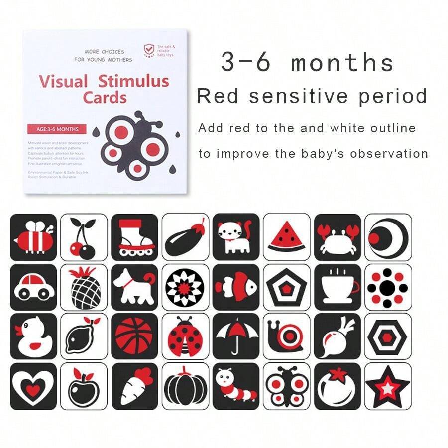 Black And White Baby Flash Cards, Early Education Cards For Newborn ...