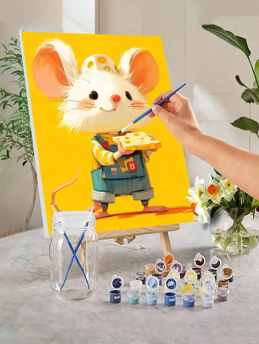 1 Set Lovely Mouse DIY Digital Oil Painting Kit, Carefully Crafted Oil ...