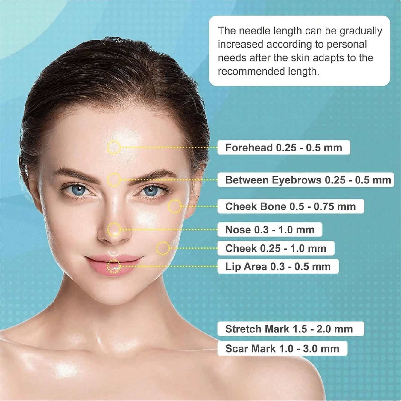 1pc Derma Stamp MRS 140Pins Adjustable Microneedling Seal Microneedle ...