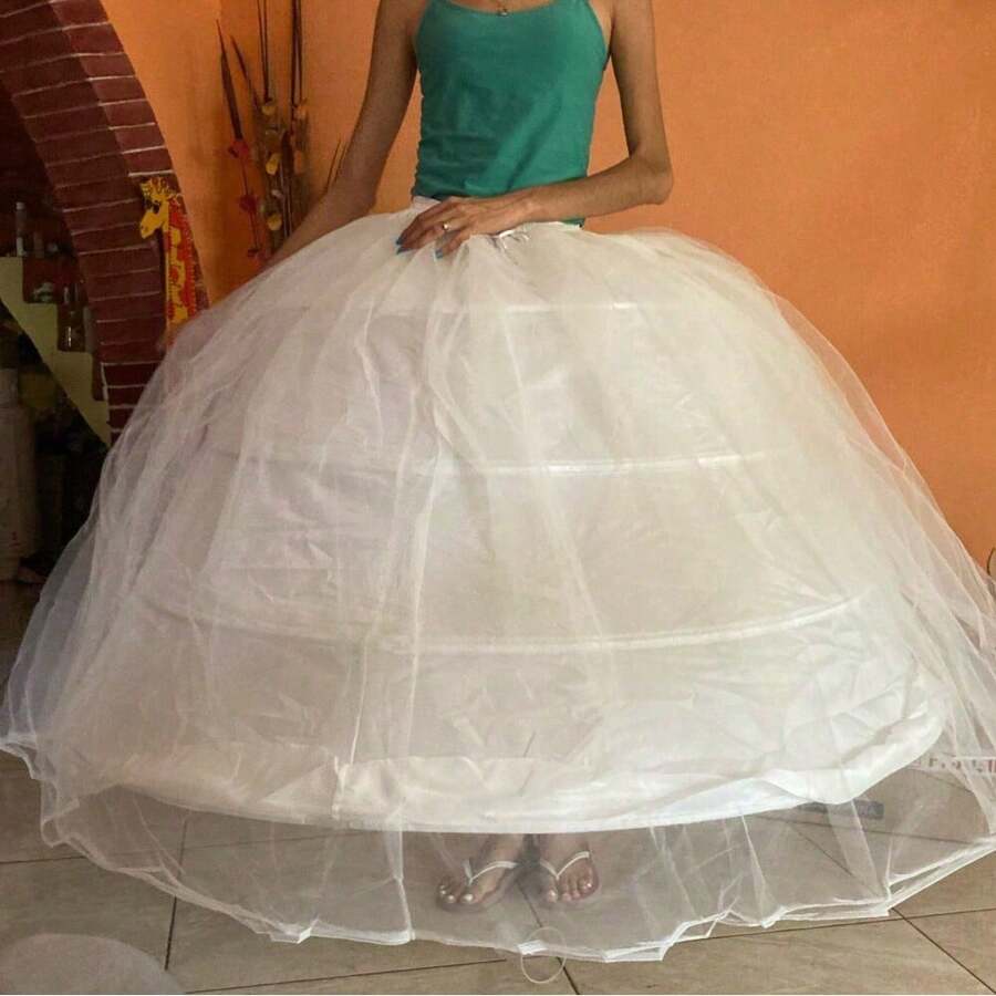 New Hot Sell 4 Hoops Big White Petticoat Super Fluffy Crinoline Slip ...
