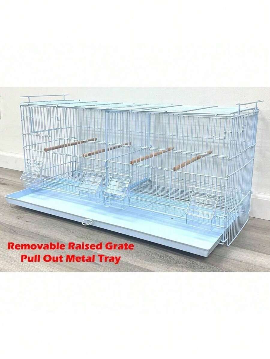 White Stackable Double Breeding Breeder Flight Bird Cage Center ...