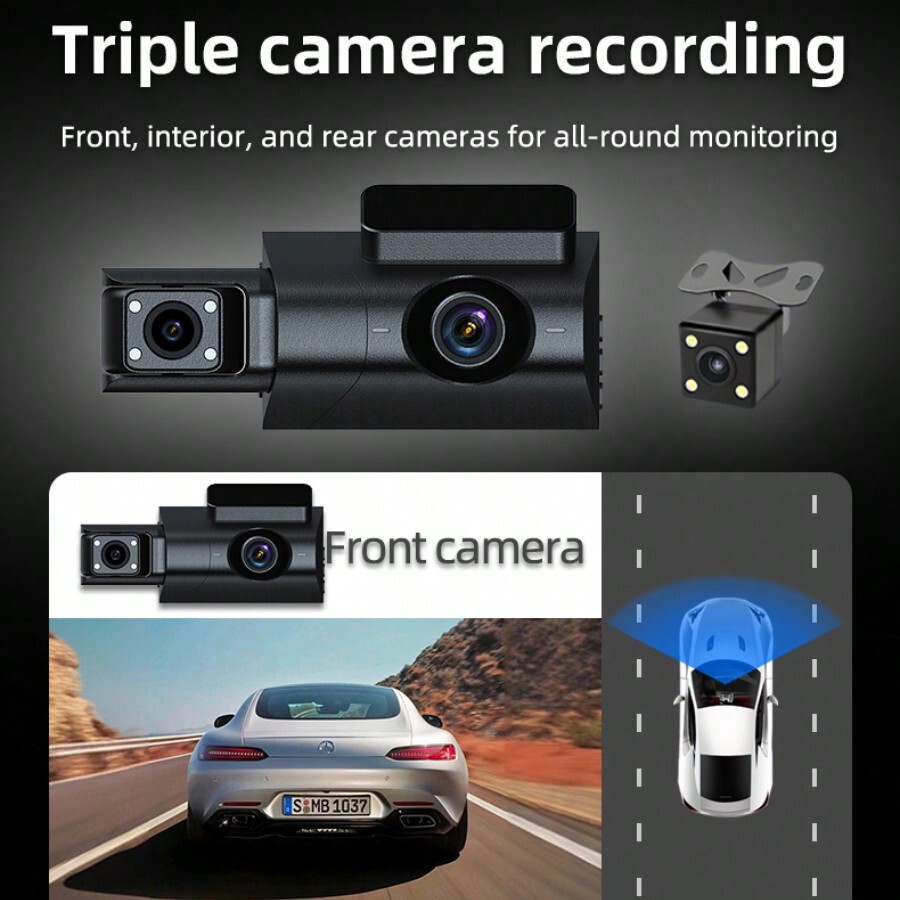 The New 3-Inch Screen Three-Lens HD 1080P Traffic Recorder Takes Hidden ...