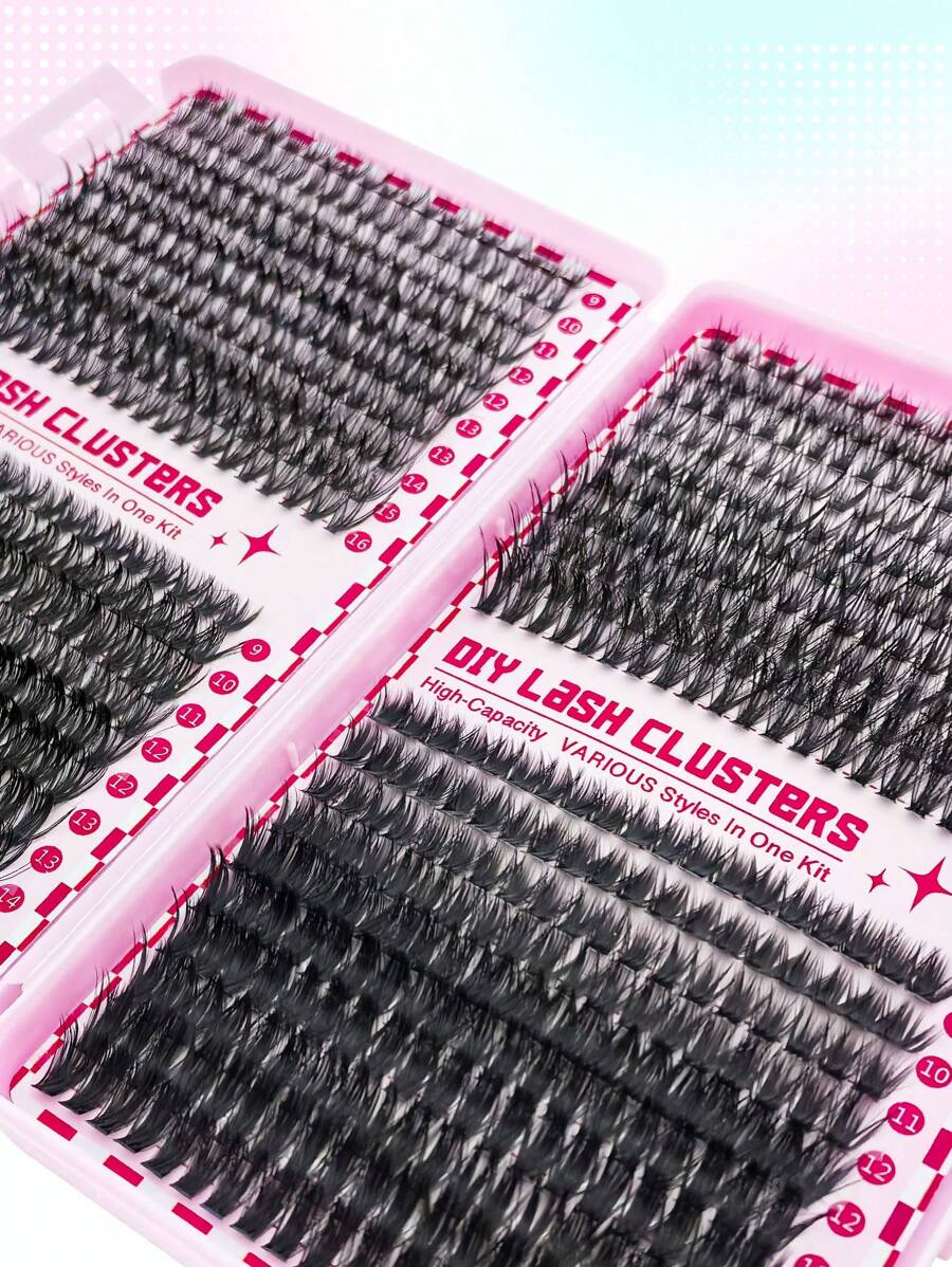 800PCS Individual Lash Clusters High Capicaty 30D+40D+60D+80D D Curl 9-16mm DIY Lash Clusters ...