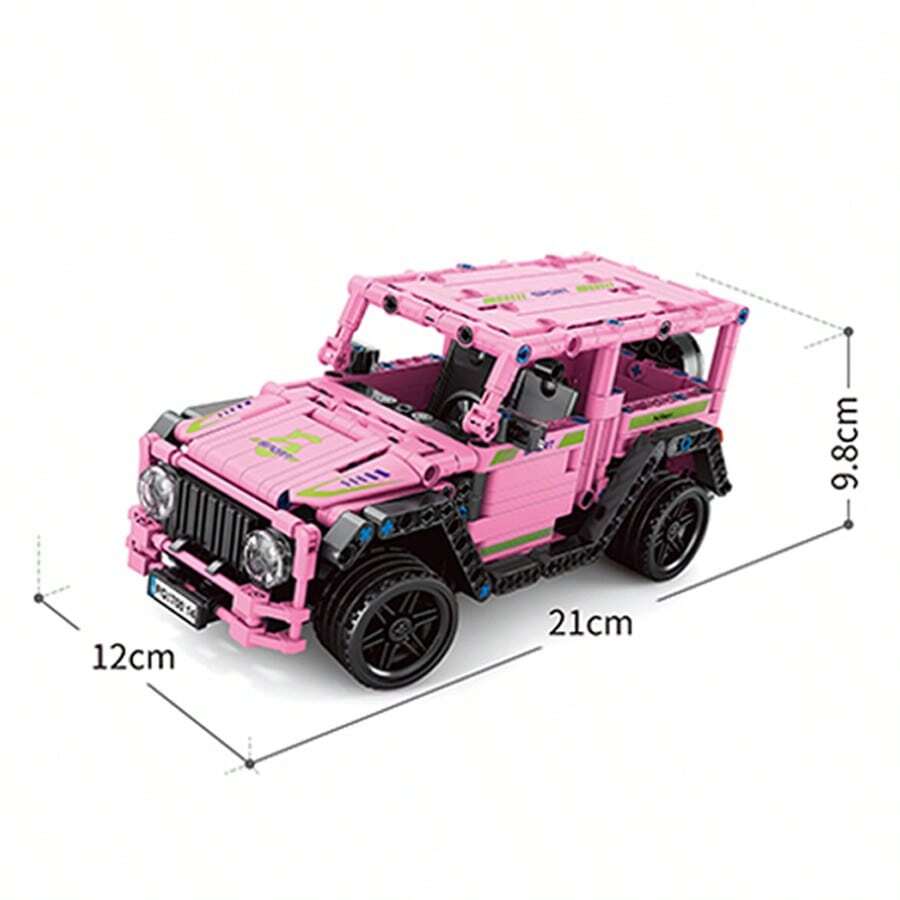 Pink Off-Road Building Kit, Car Model Blocks Collection, Racing Toy ...