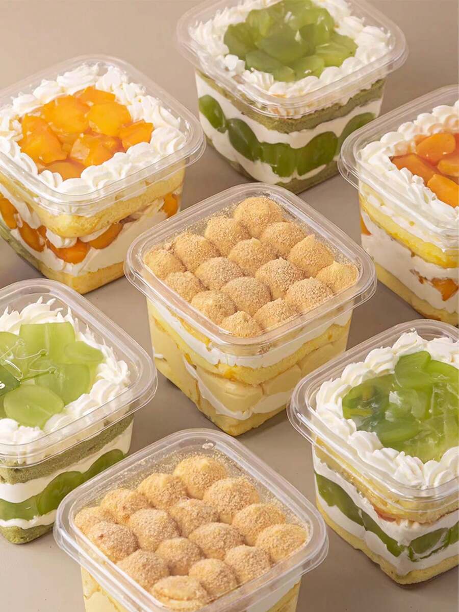 15pcs Soy Milk Jelly Dessert Cups With Lids, Reusable Transparent ...