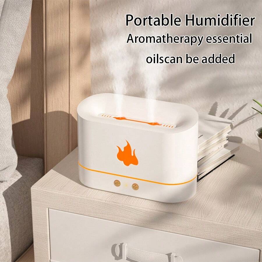 New Creative Nordic Style Flame Aroma Diffuser & Humidifier, Dual-Color ...
