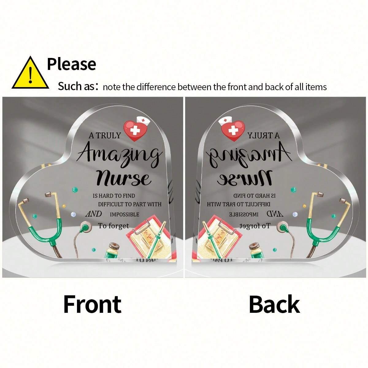 1pc Acrylic Nurse Keepsake Plaque - Personalized Nurse Appreciation ...