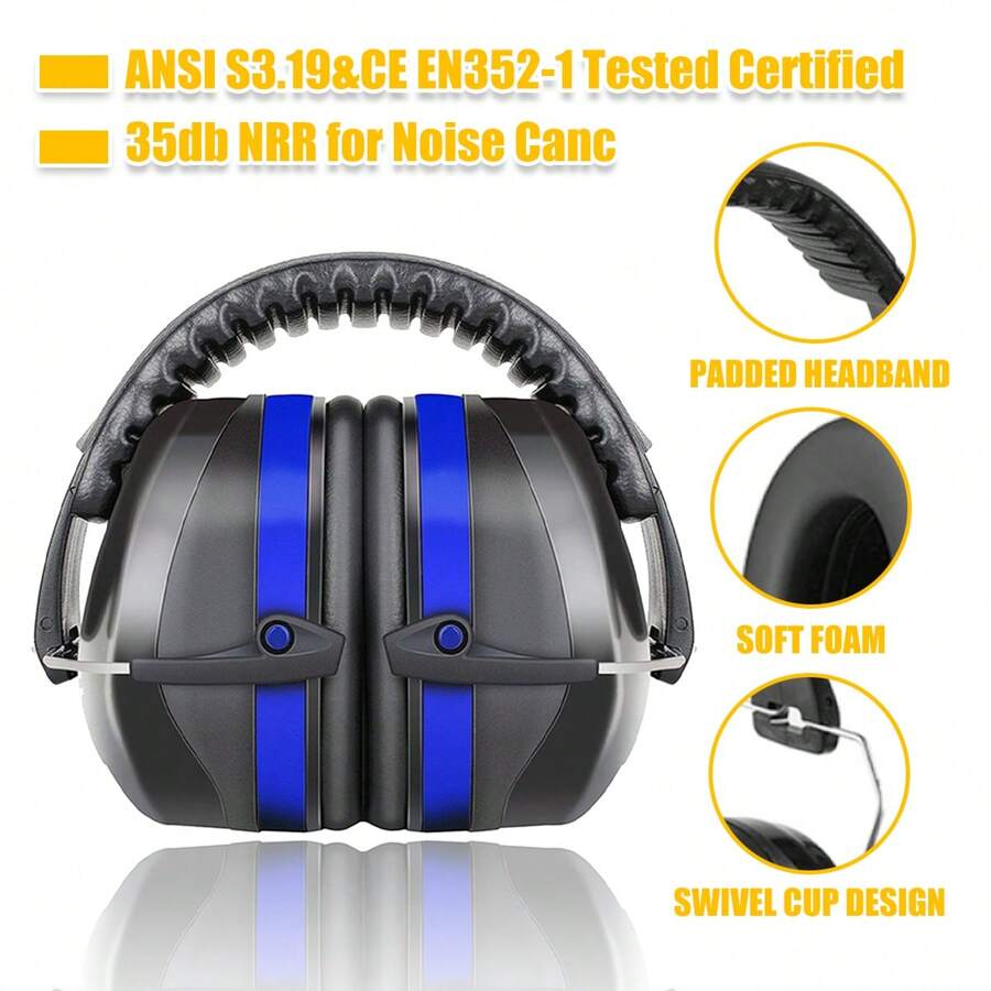 Noise Reduction Earshield NRR 29 DB Safety Earflap Adjustable ...