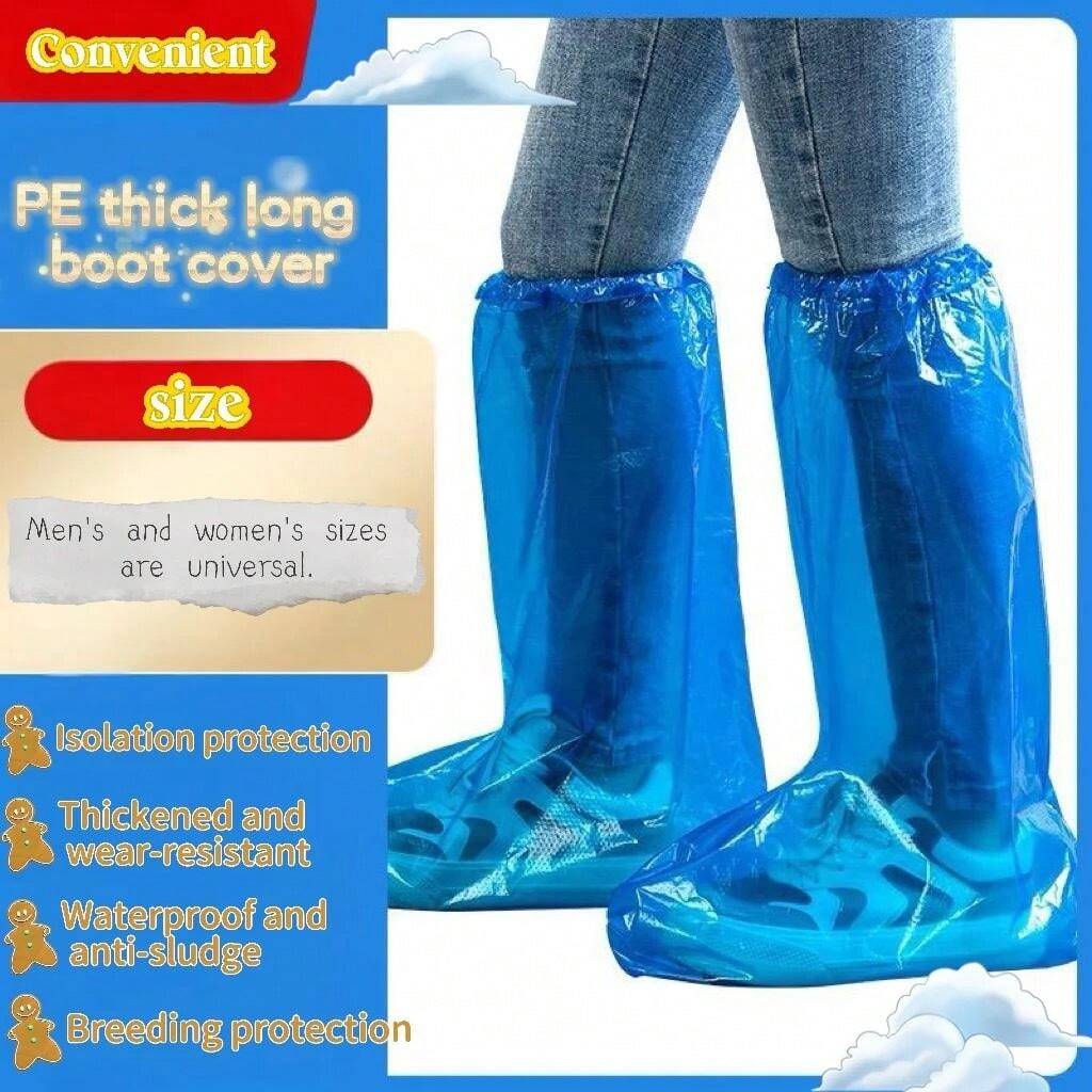 20-Pack Long Boot Covers, One-Time Use, Protective Booties For Dust ...