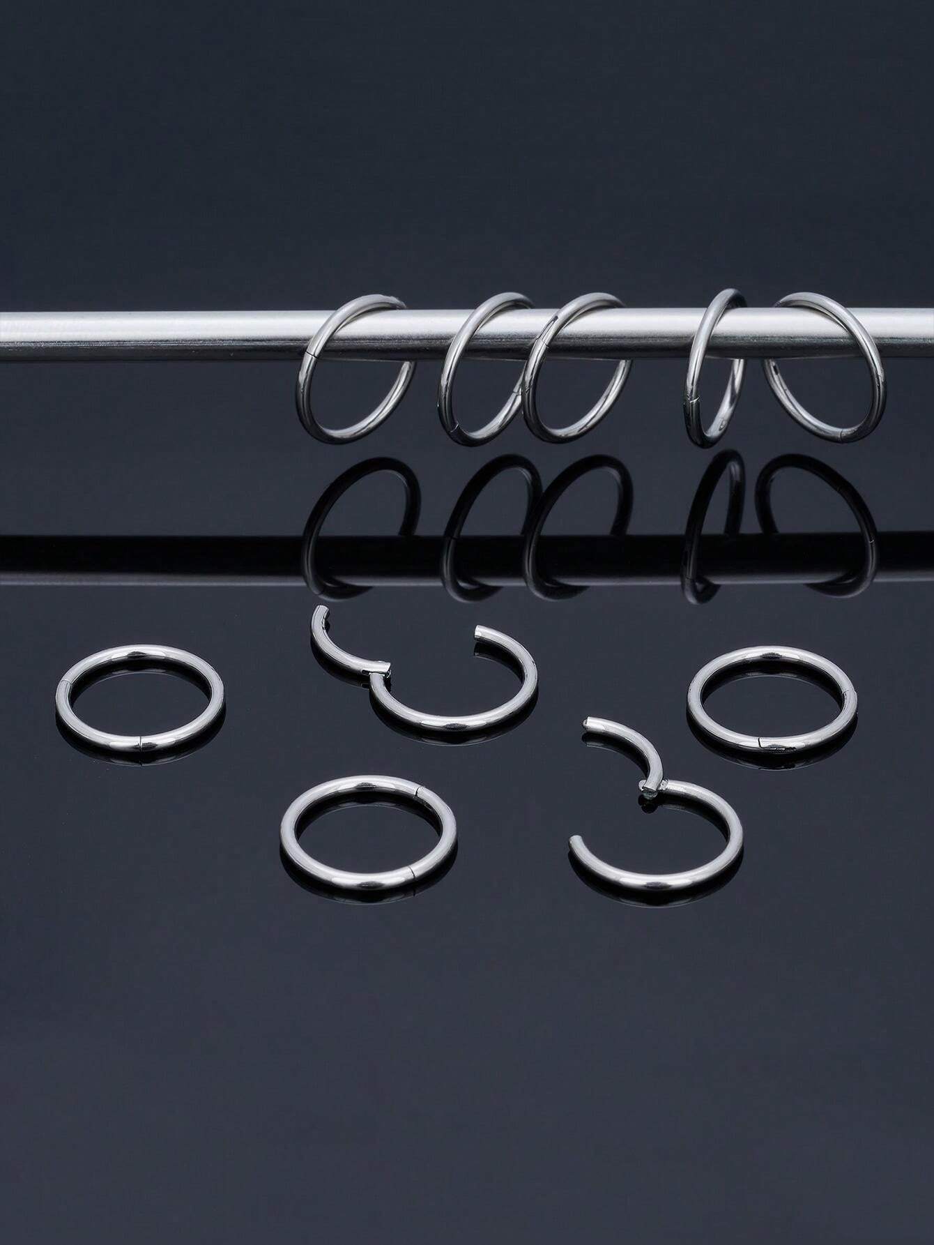 10-Piece 316L Steel Spherical Piercing Set - Versatile Styles For ...