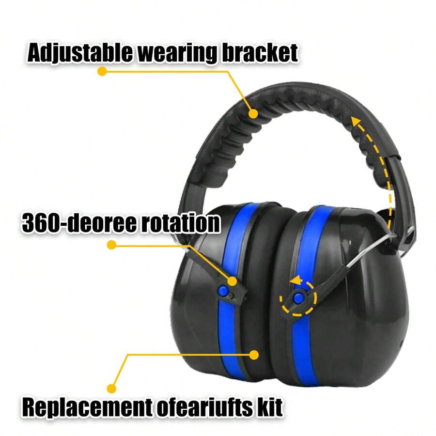 Noise Reduction Earshield NRR 29 DB Safety Earflap Adjustable ...