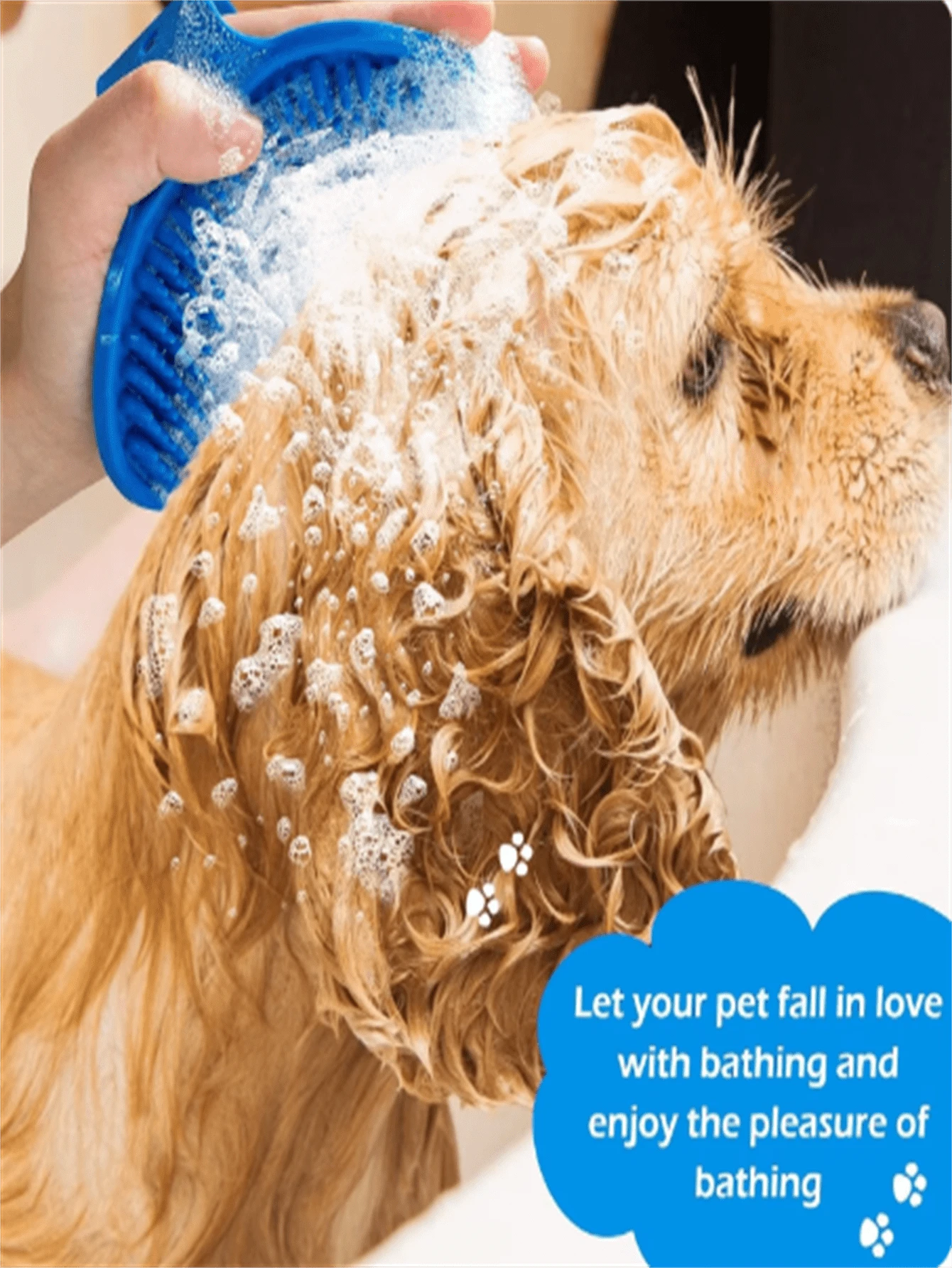 A Pet Bathing Brush For Massaging Cats And Dogs, A Dog Bathing Glove ...