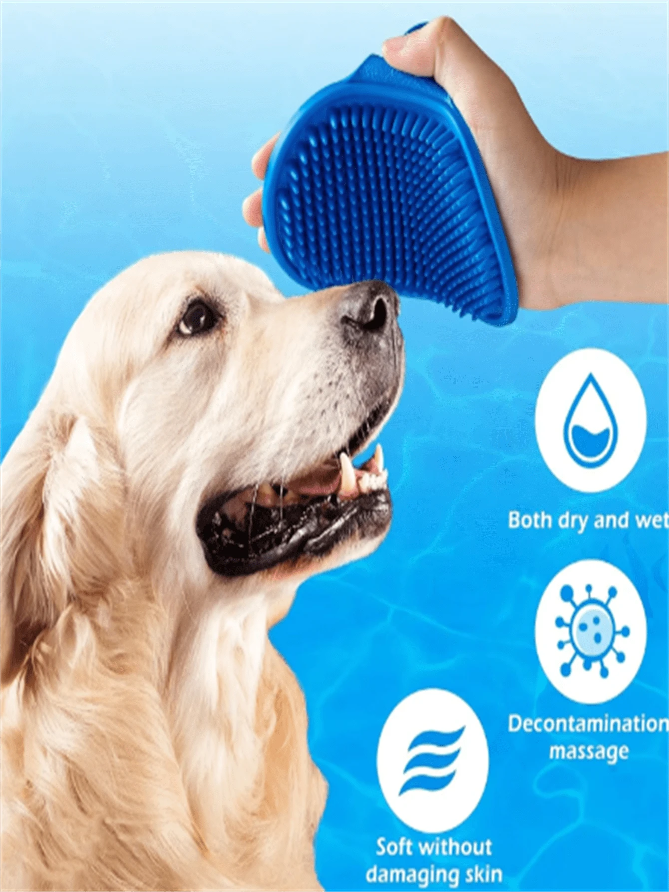 A Pet Bathing Brush For Massaging Cats And Dogs, A Dog Bathing Glove ...