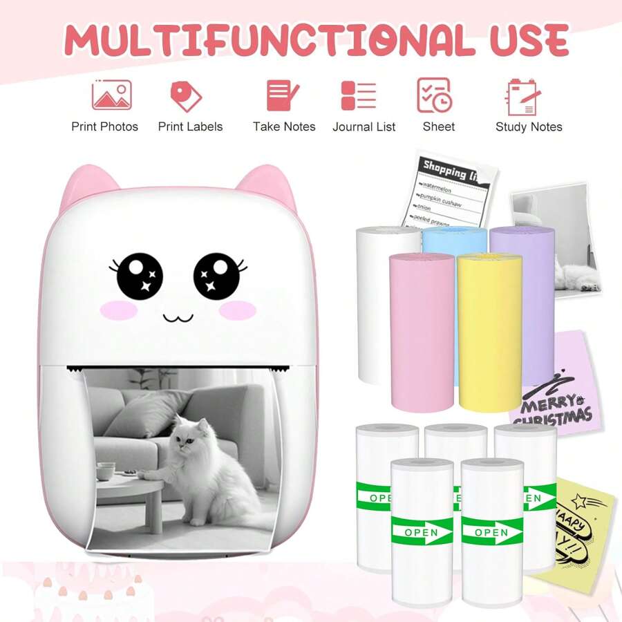 Mini stampante termica portatile senza inchiostro, stampante mini ...