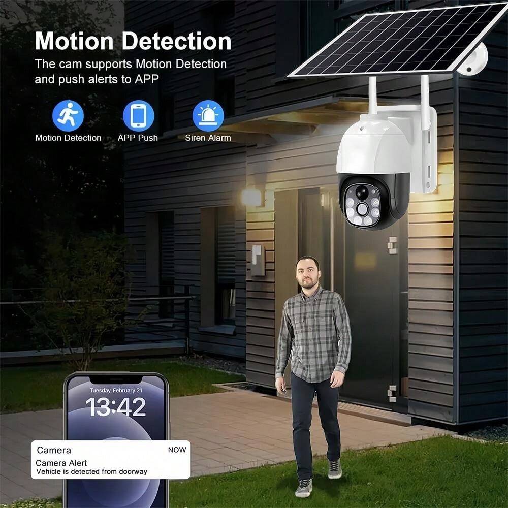 WIFI Wireless IP Camera Solar Camera Low Power Consumption Built-In ...