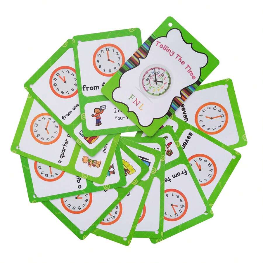 11 Analog Clocks Telling Time Flashcards Educational Learning Toys ...