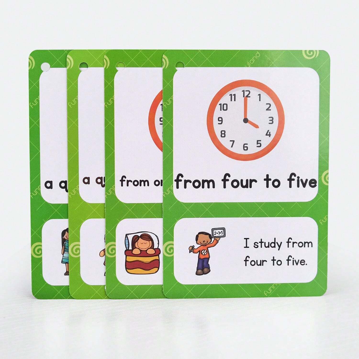 11 Analog Clocks Telling Time Flashcards Educational Learning Toys ...