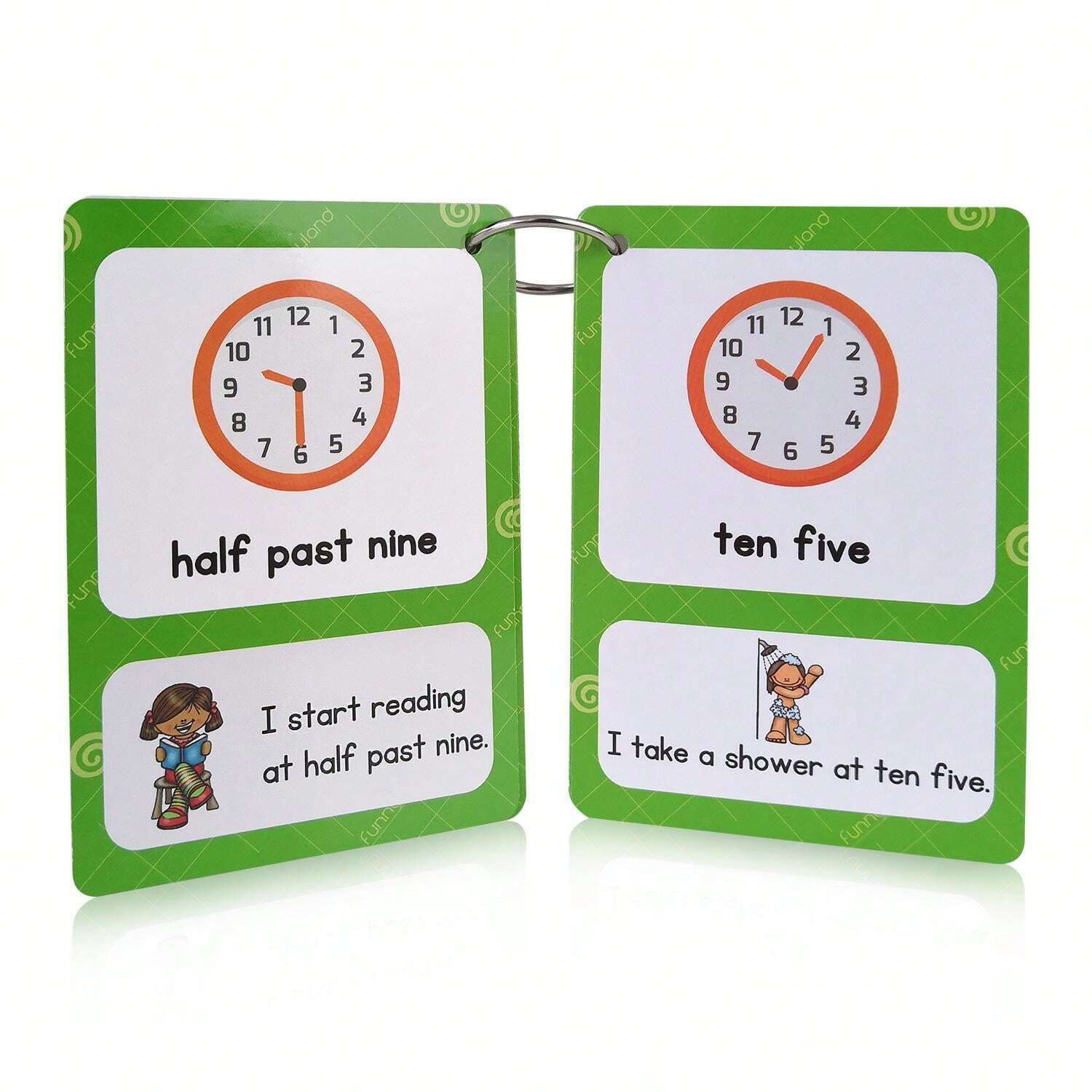 11 Analog Clocks Telling Time Flashcards Educational Learning Toys ...