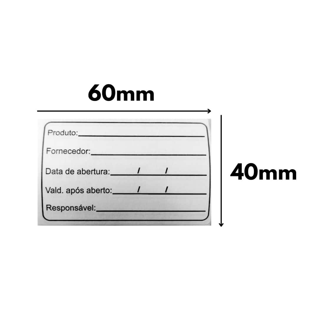 1,000 BOPP Adhesive Labels 60x40 For Frozen Foods Handled By Anvisa ...