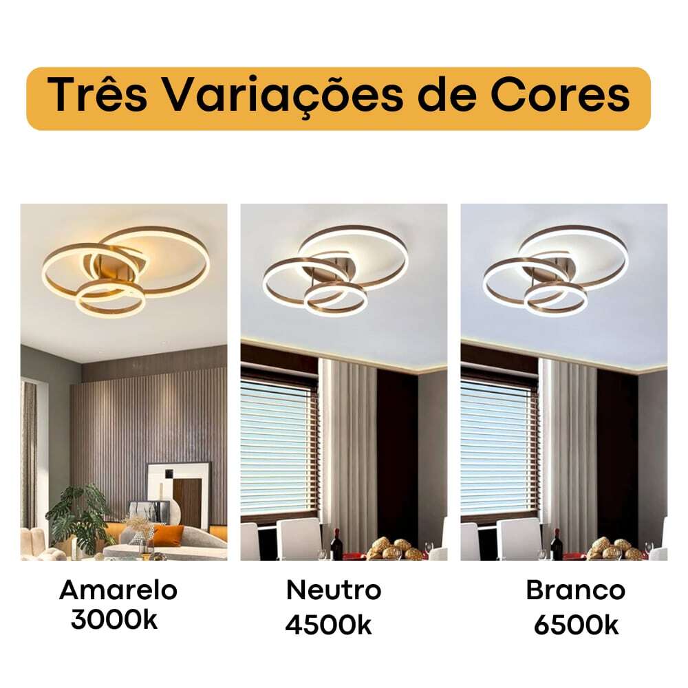 LED Ceiling Pendant Light 45w Bivolt 3 Colors In 1 For Living Room ...